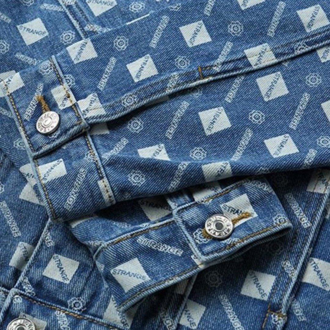 Blue Checkered Pattern Denim Jacket – FASHIONOPOLITAN